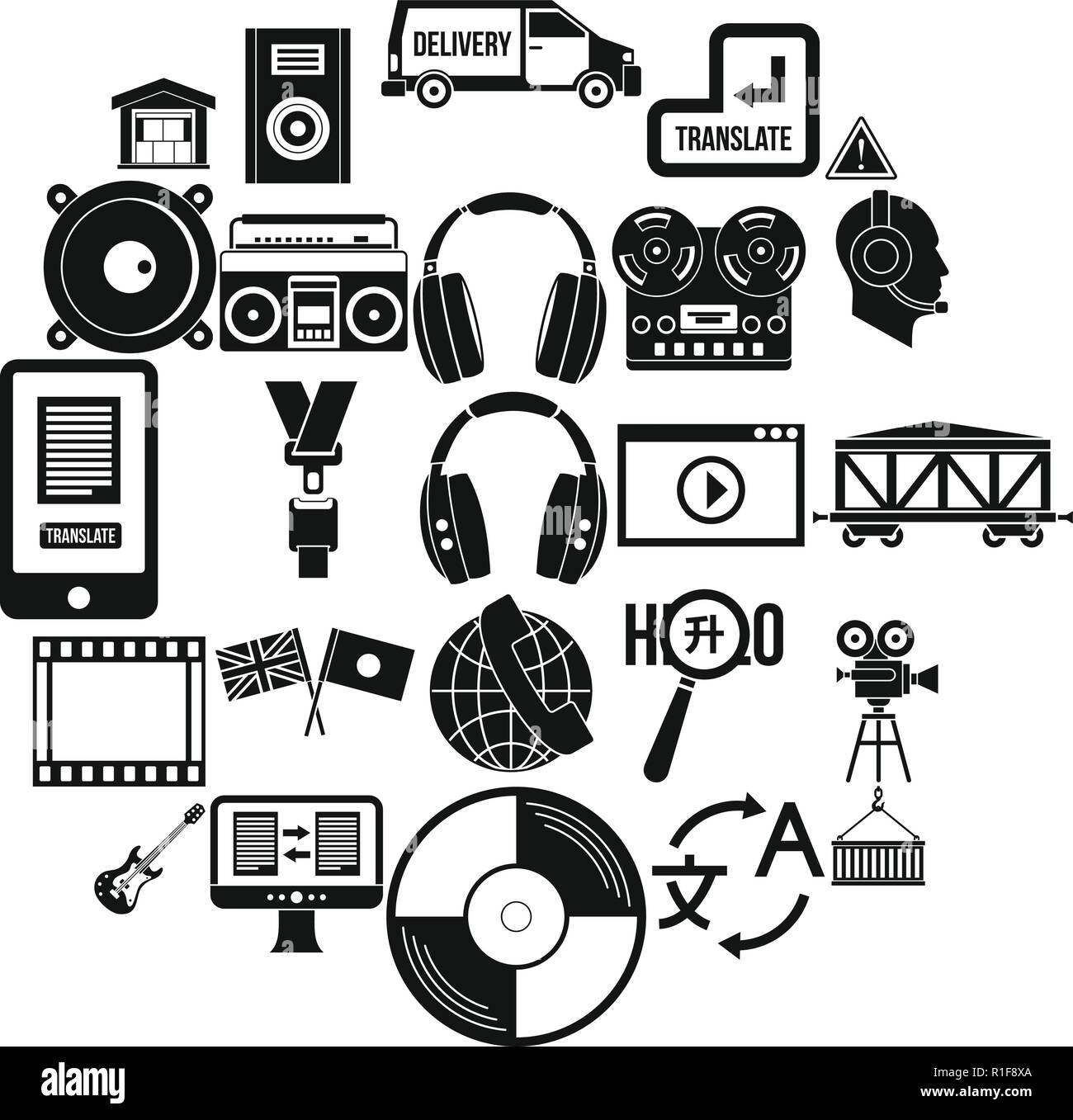 Headphone icons set, simple style Stock Vector Image & Art - Alamy