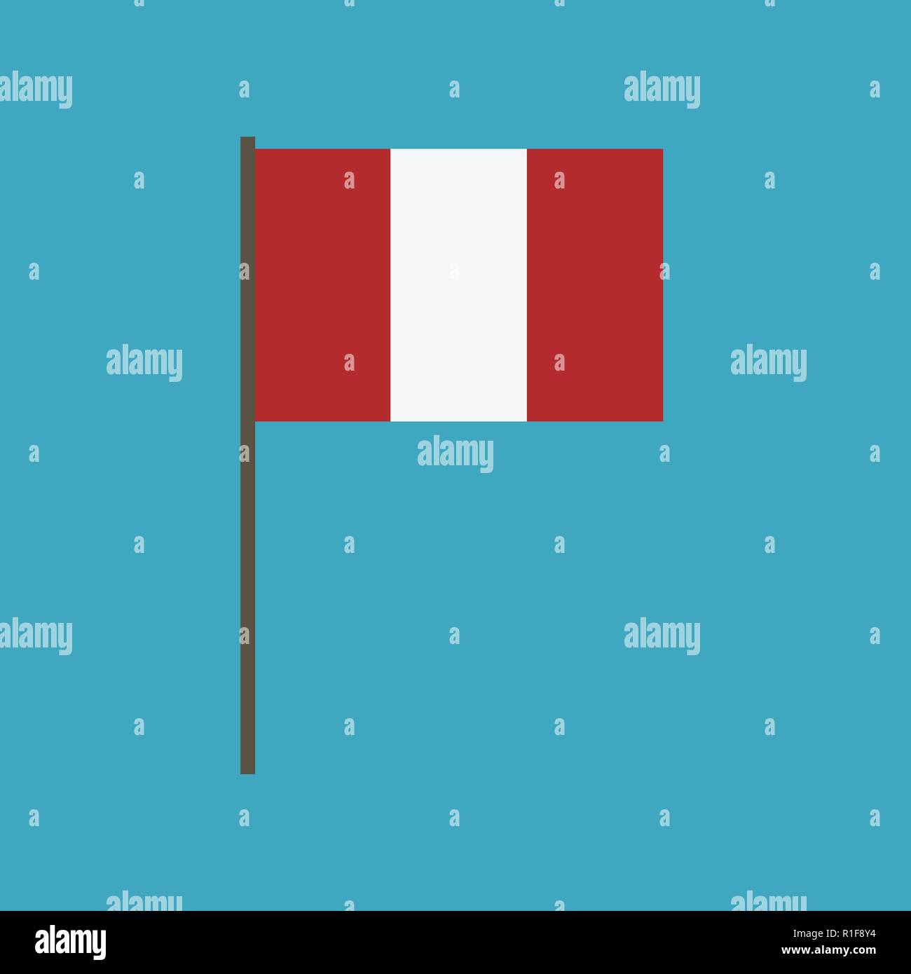 Peru flag icon in flat design. Independence day or National day holiday ...