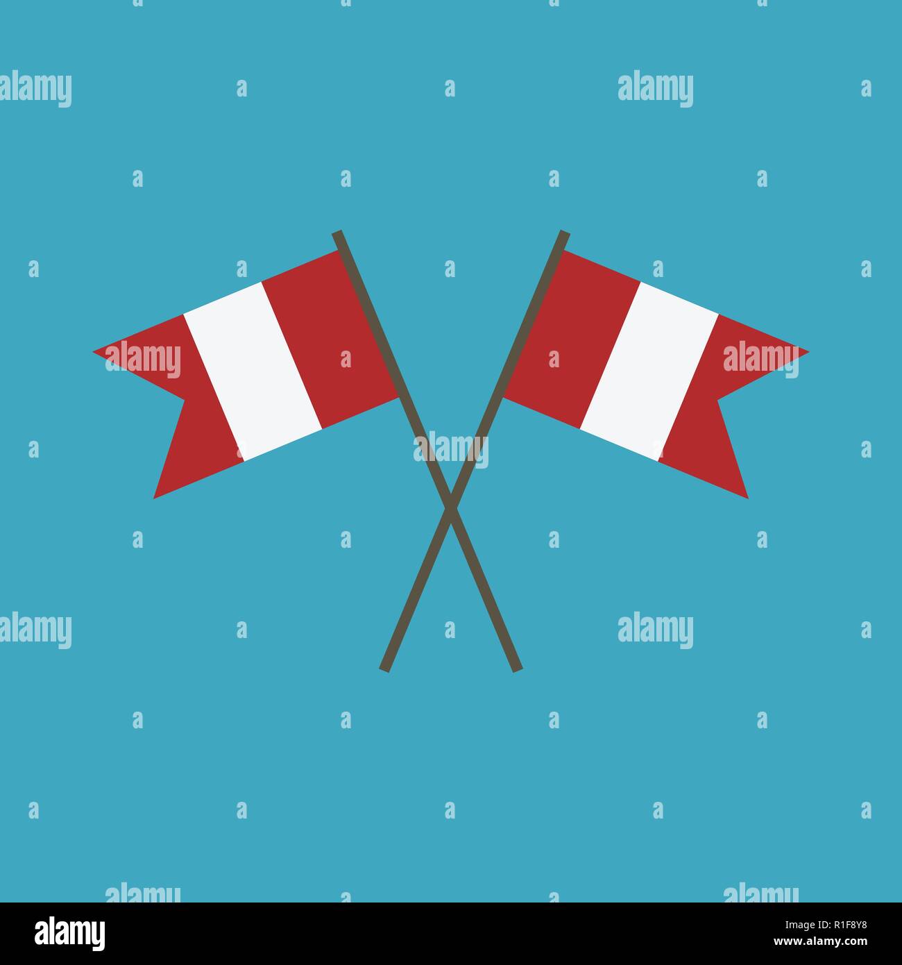 Peru flag icon in flat design. Independence day or National day holiday ...