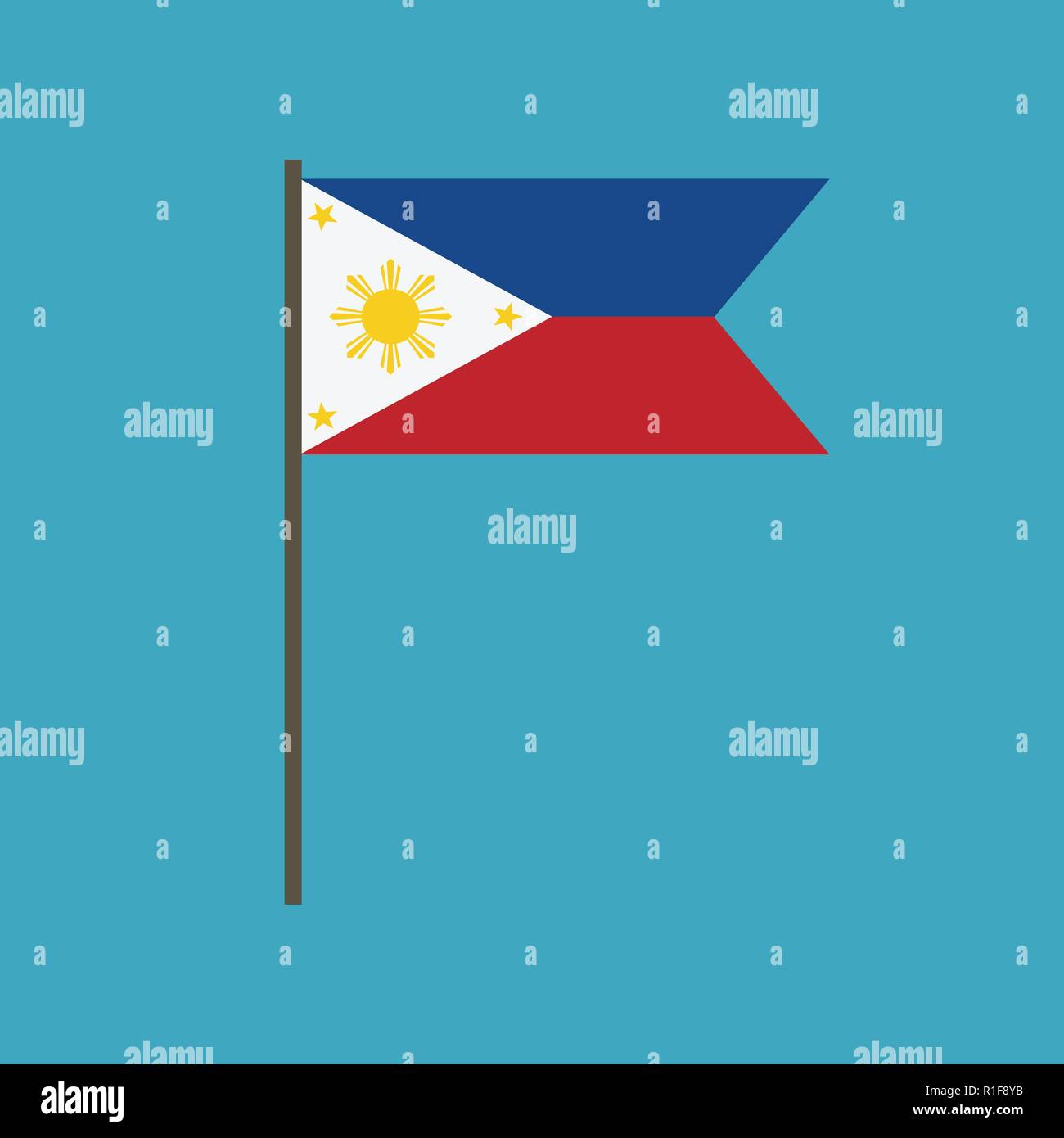 Philippines flag icon in flat design. Independence day or National day ...