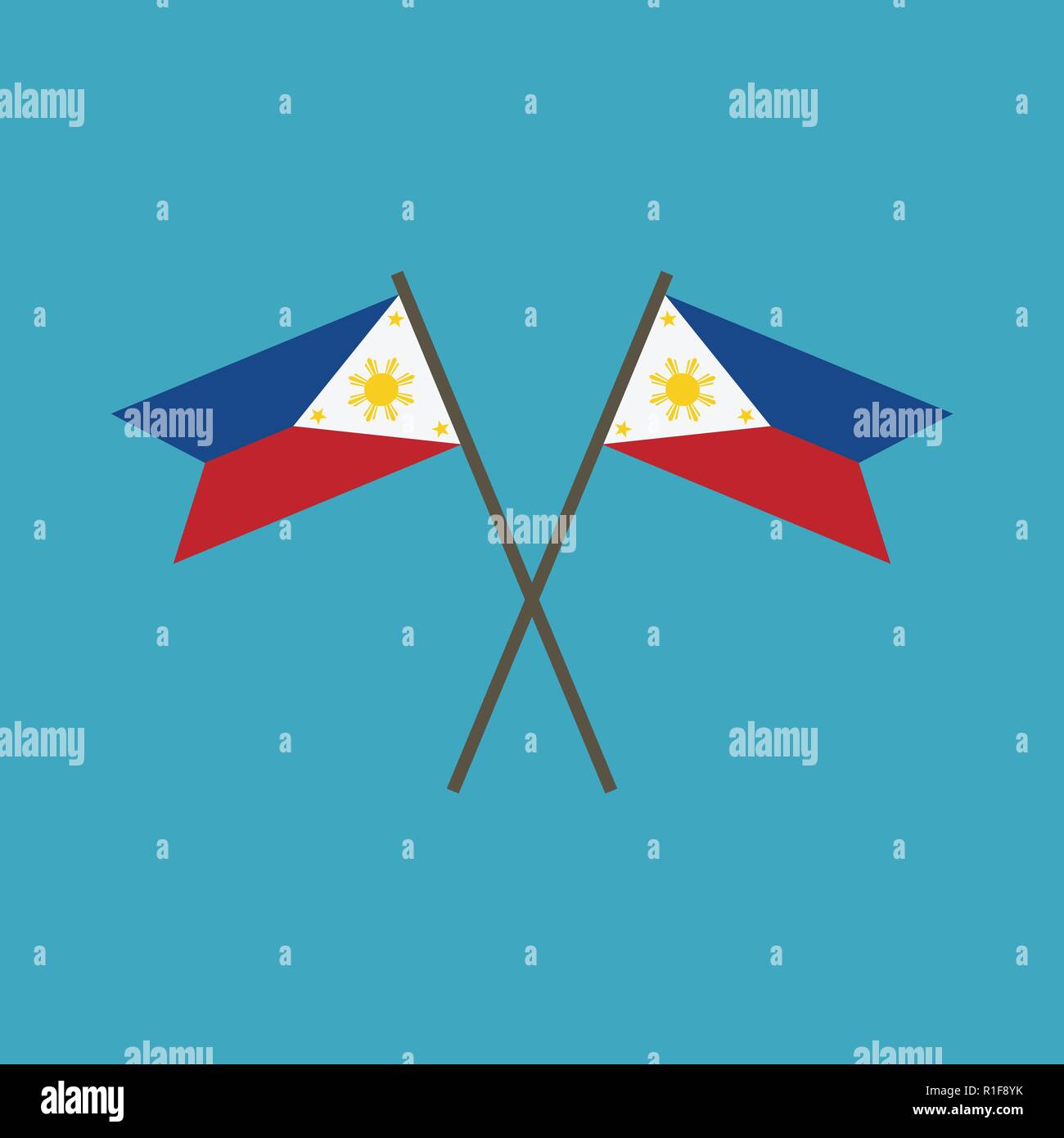 Philippines flag icon in flat design. Independence day or National day ...