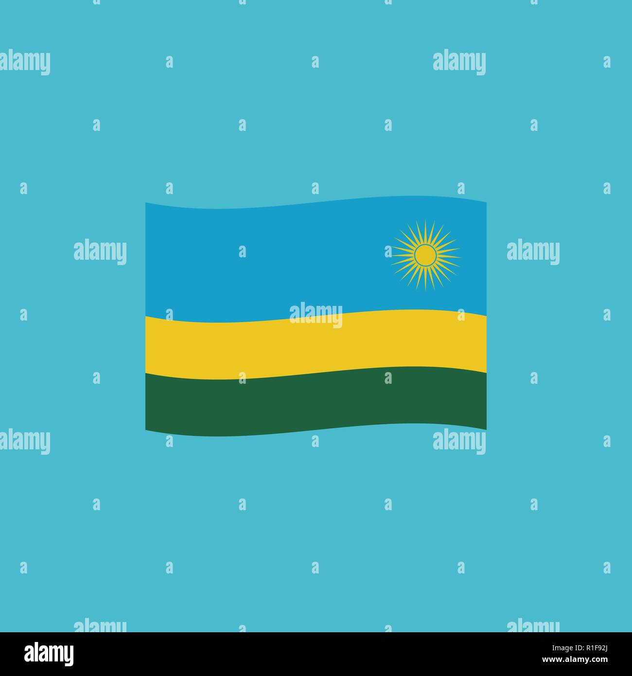 Rwanda flag icon in flat design. Independence day or National day ...