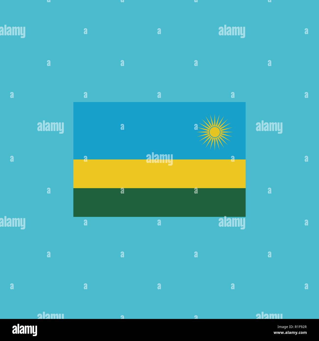 Rwanda flag icon in flat design. Independence day or National day ...