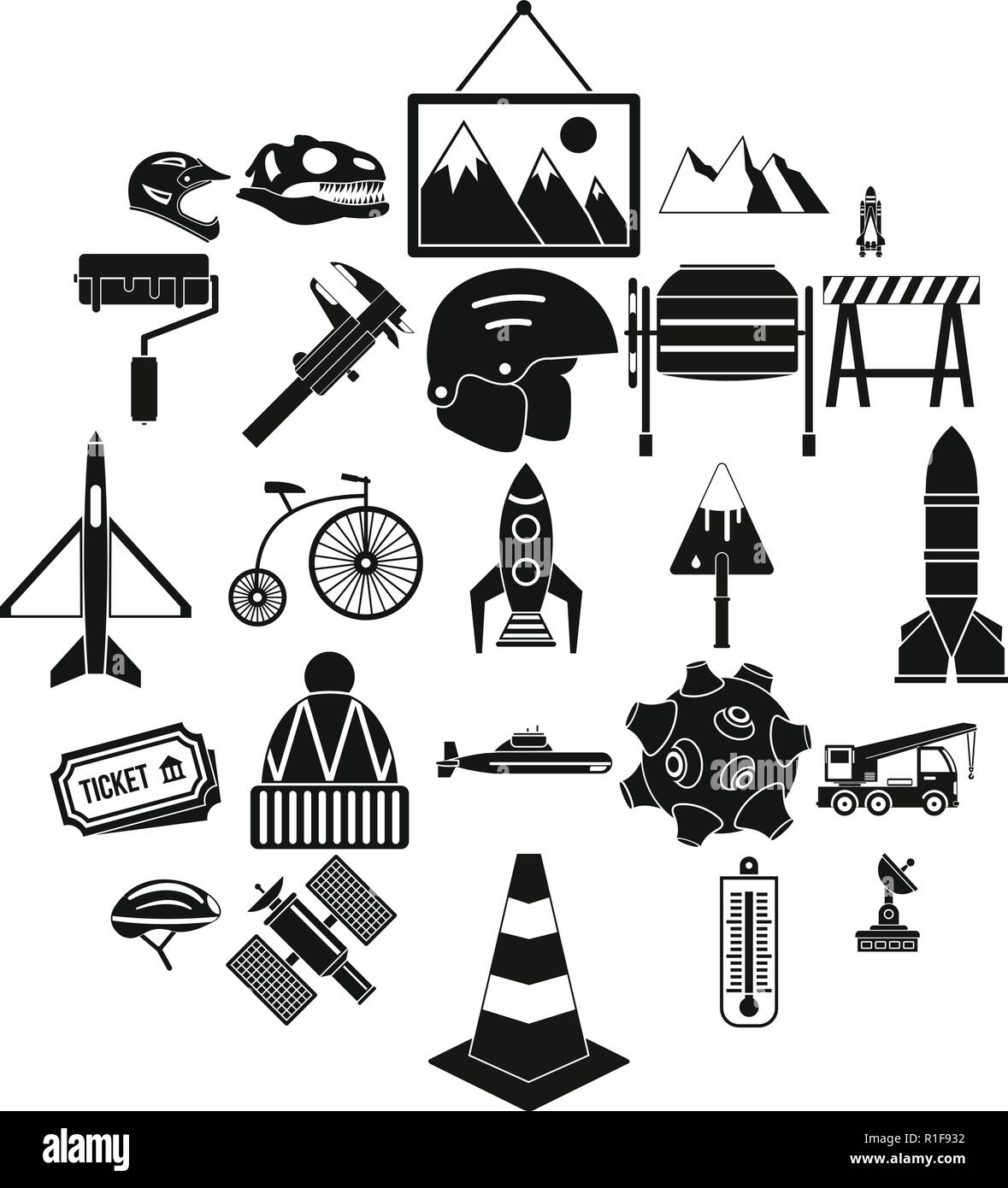Helmet icons set, simple style Stock Vector Image & Art - Alamy