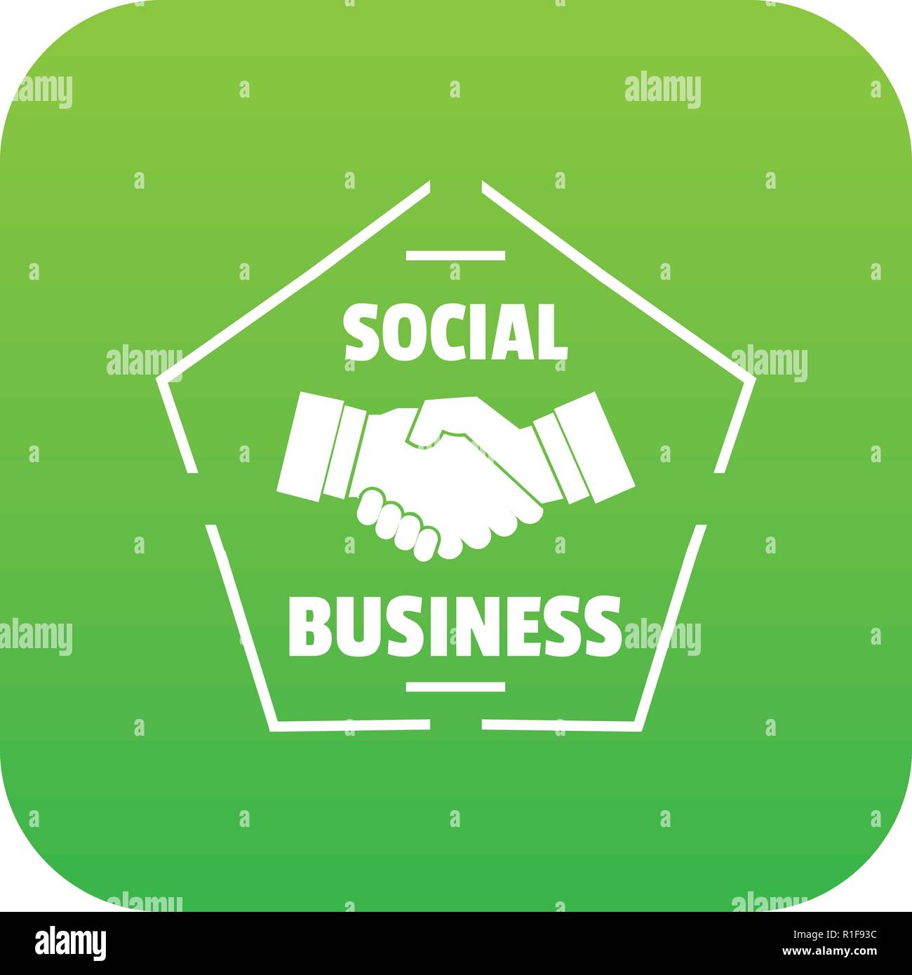 Social business icon green vector Stock Vector Image & Art - Alamy