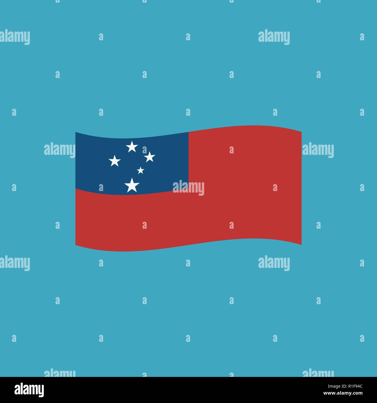 Samoa flag icon in flat design. Independence day or National day ...