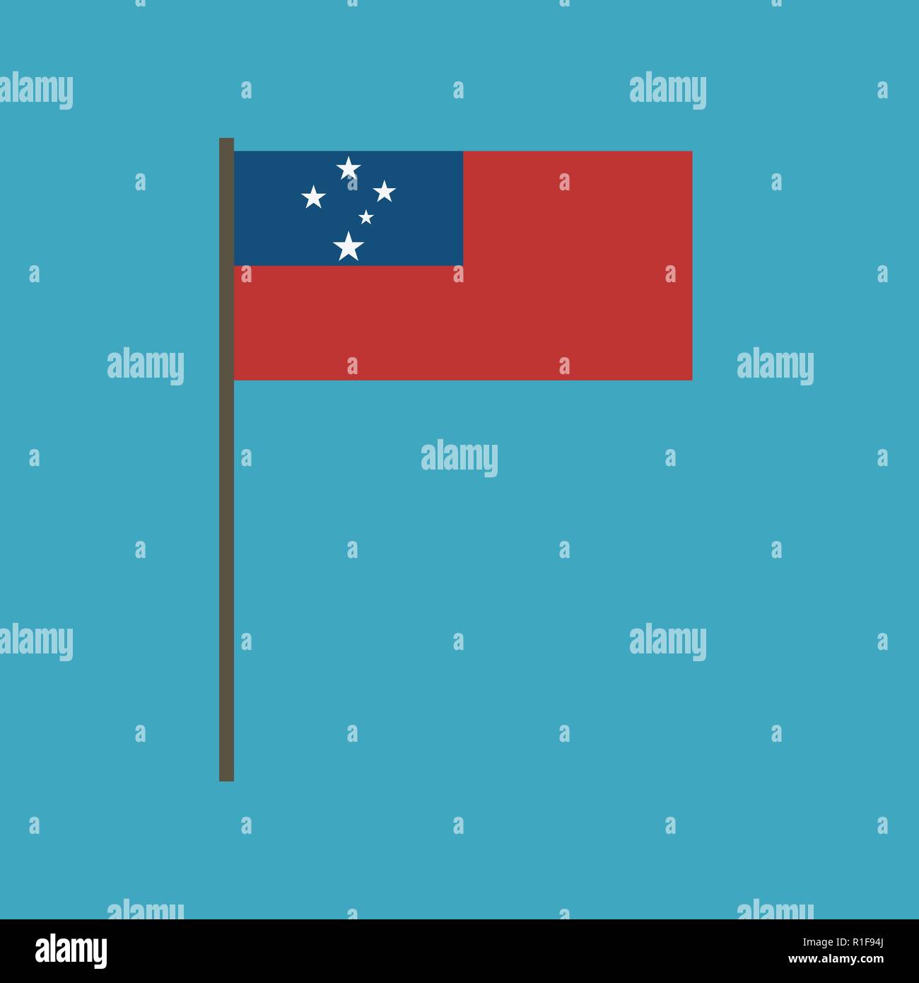 Samoa flag icon in flat design. Independence day or National day ...
