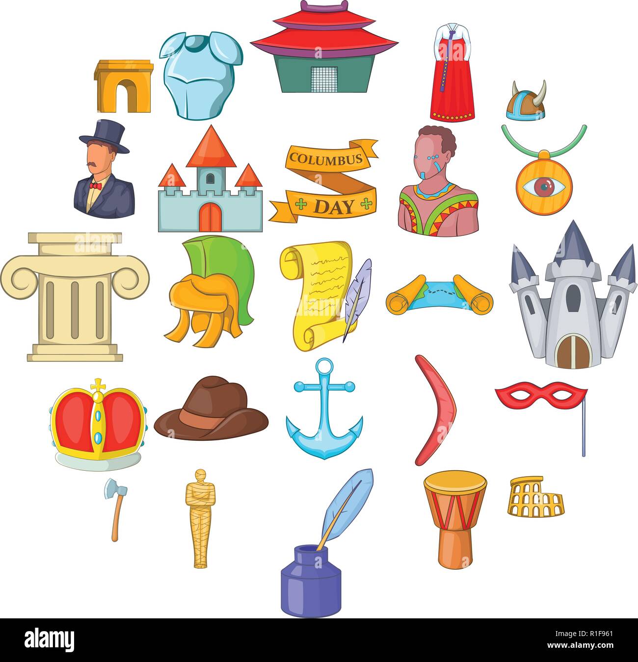History icons set, cartoon style Stock Vector Image & Art - Alamy
