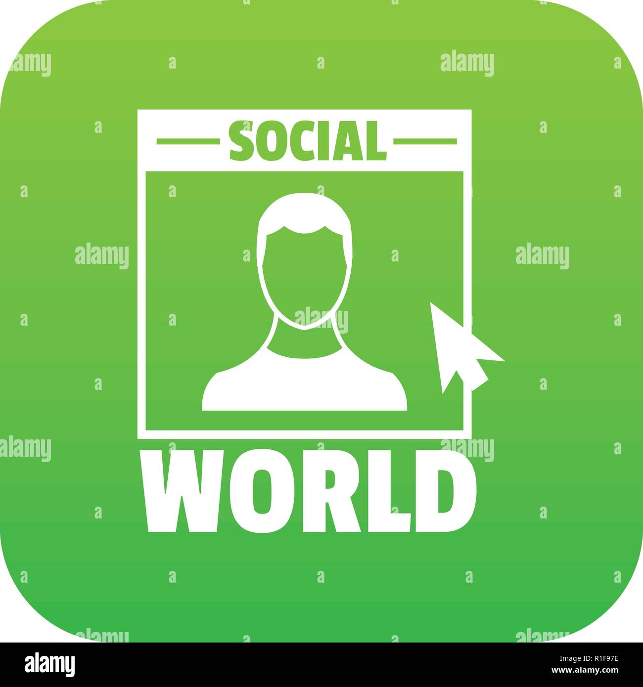 Social world icon green vector Stock Vector Image & Art - Alamy