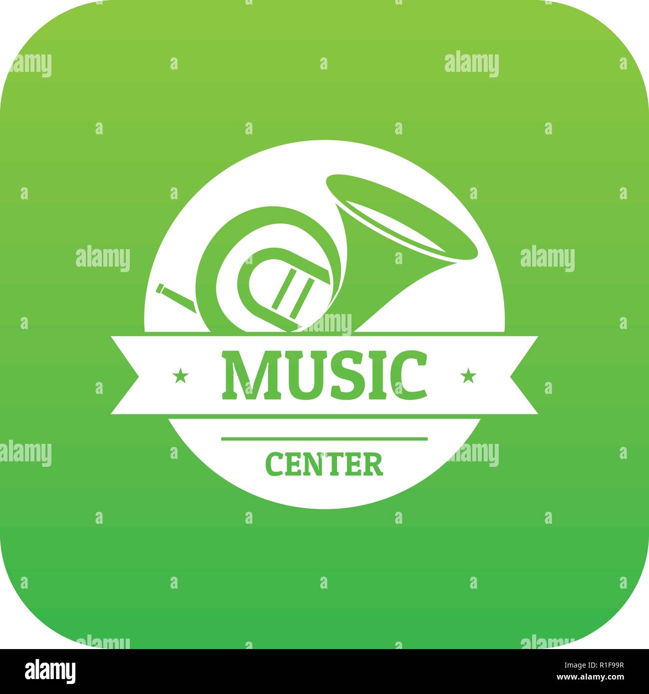 Musical instrument trumpet icon green vector Stock Vector Image & Art ...