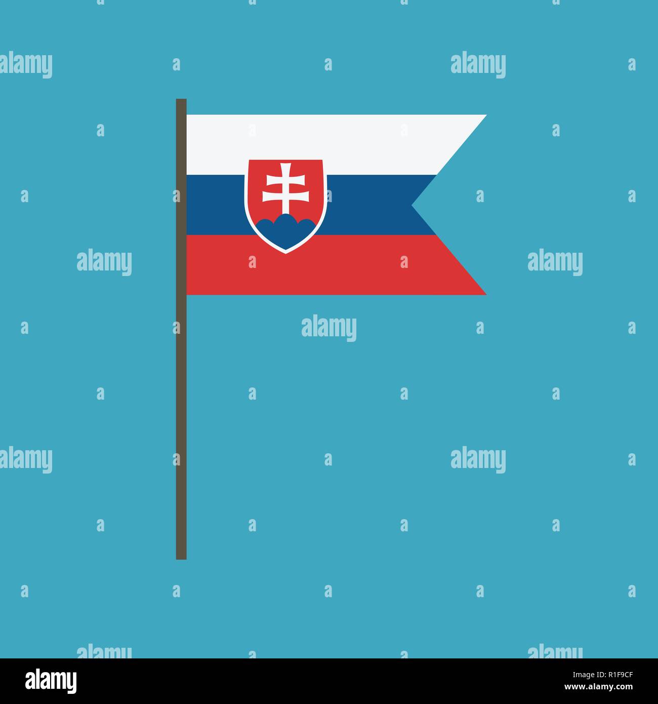 Slovakia flag icon in flat design. Independence day or National day ...