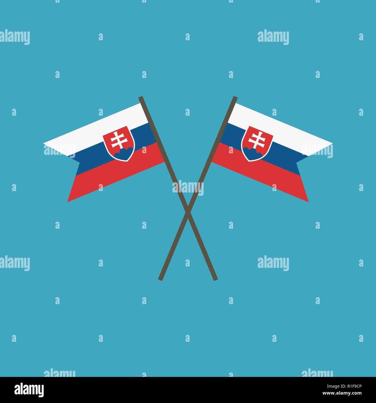 Slovakia flag icon in flat design. Independence day or National day ...