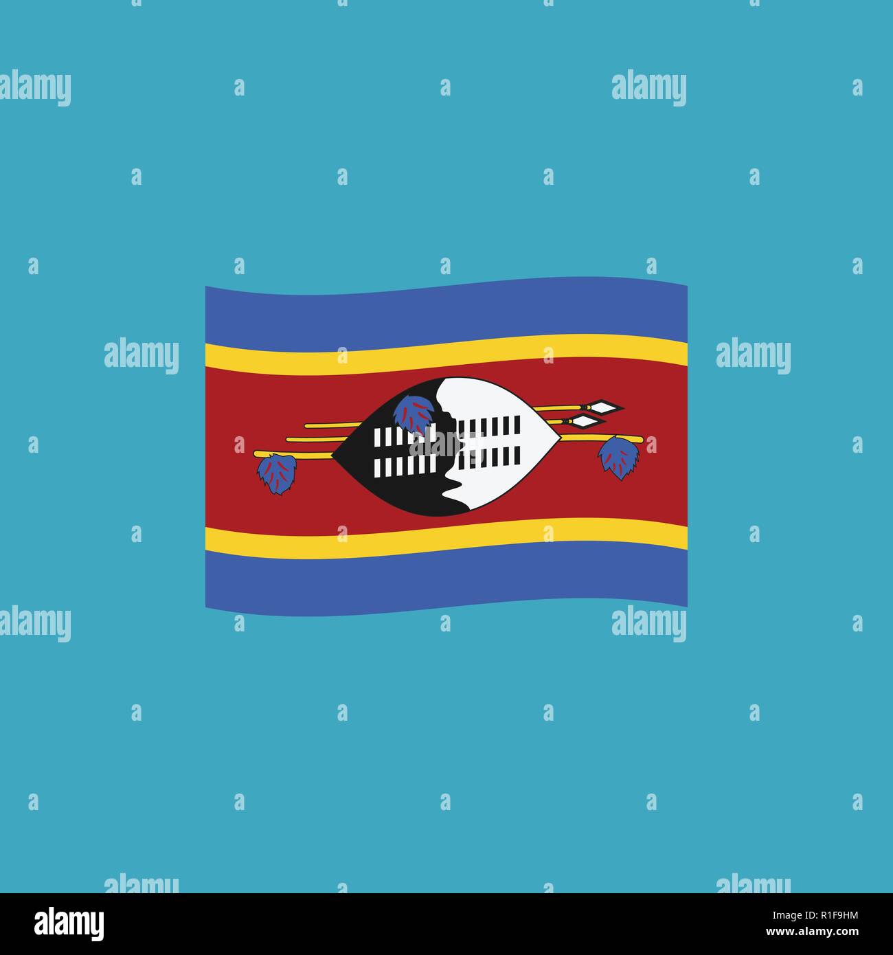 Swaziland flag icon in flat design. Independence day or National day ...