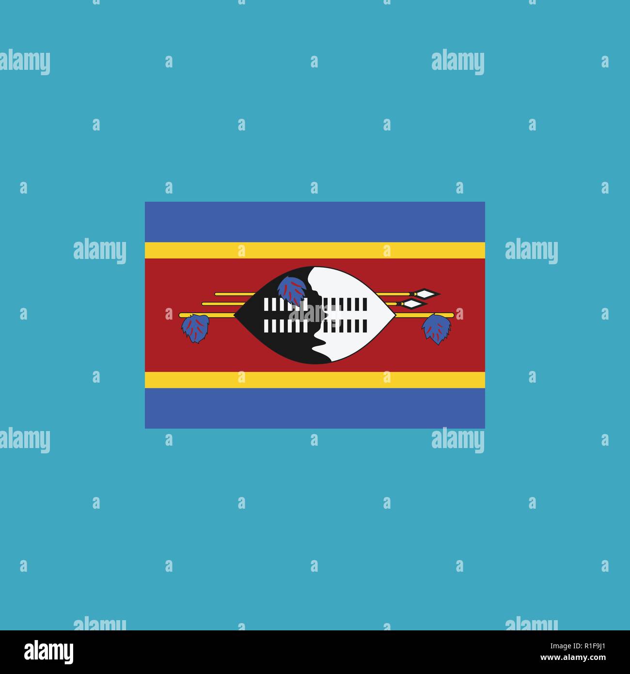 Swaziland flag icon in flat design. Independence day or National day ...