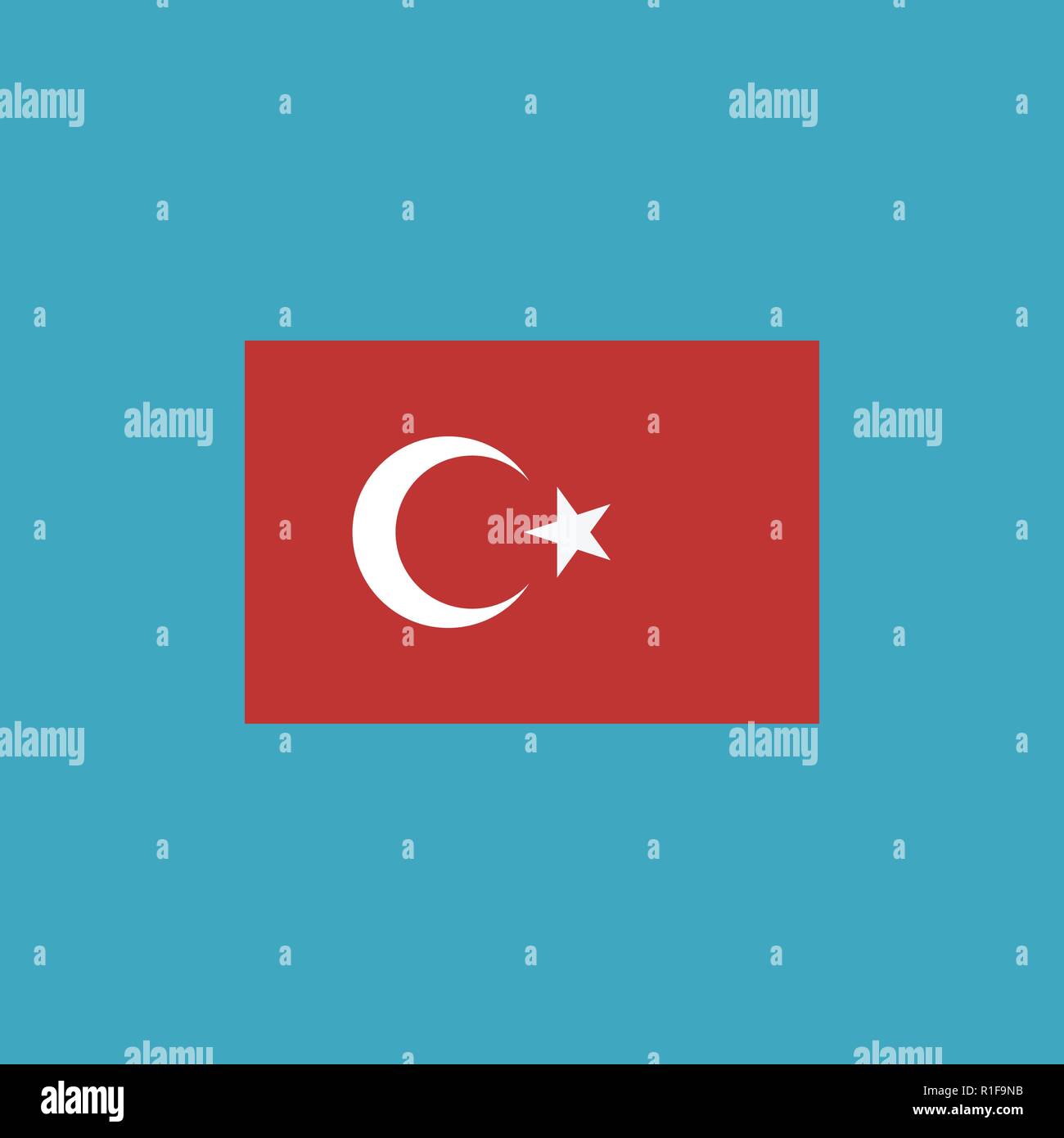 Turkey flag icon in flat design. Independence day or National day ...