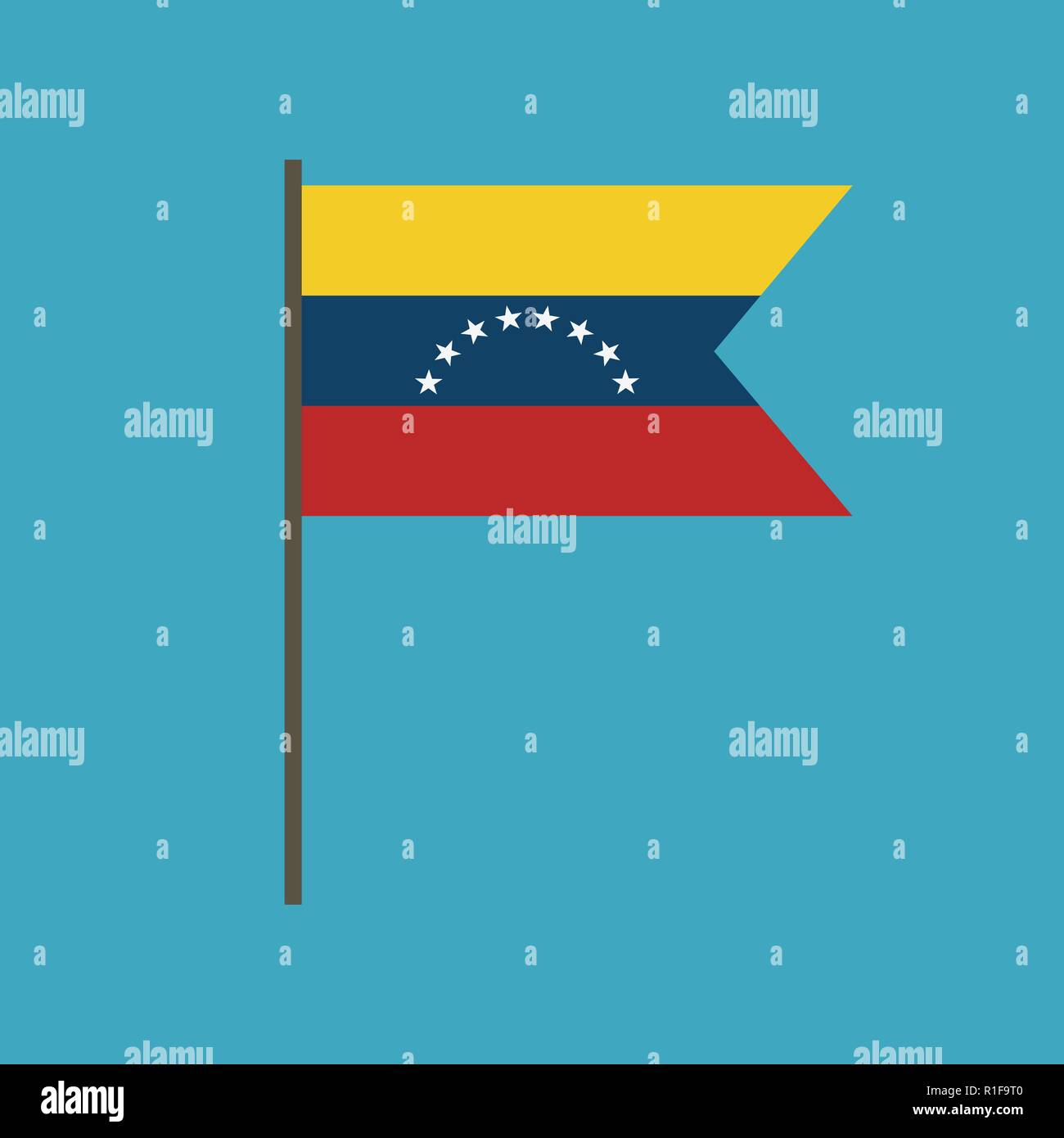 Venezuela flag icon in flat design. Independence day or National day ...