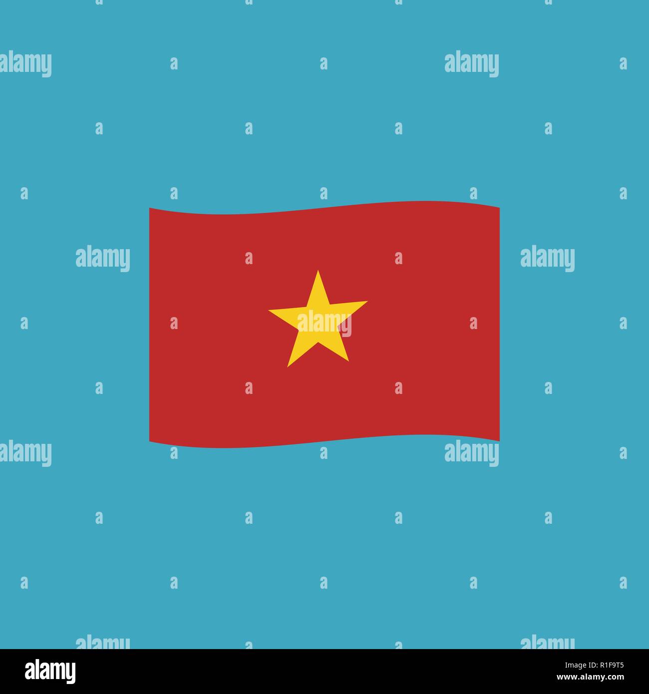 Vietnam flag icon in flat design. Independence day or National day ...