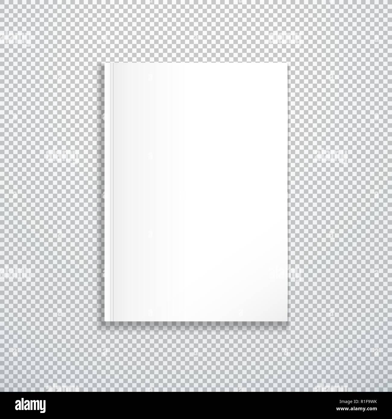 vector white blank mock up vertical paper cover of closed magazine ...