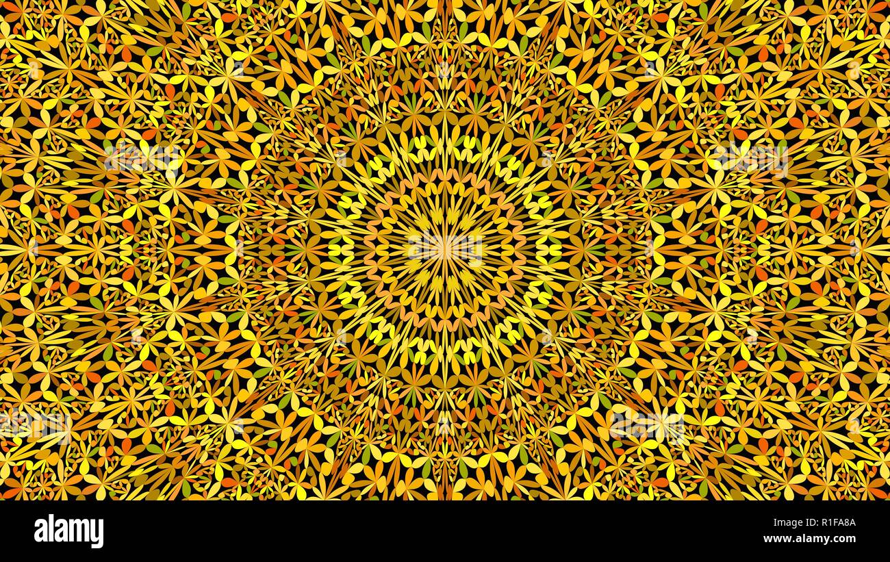 Orange floral ornate mandala background design - abstract vector ...