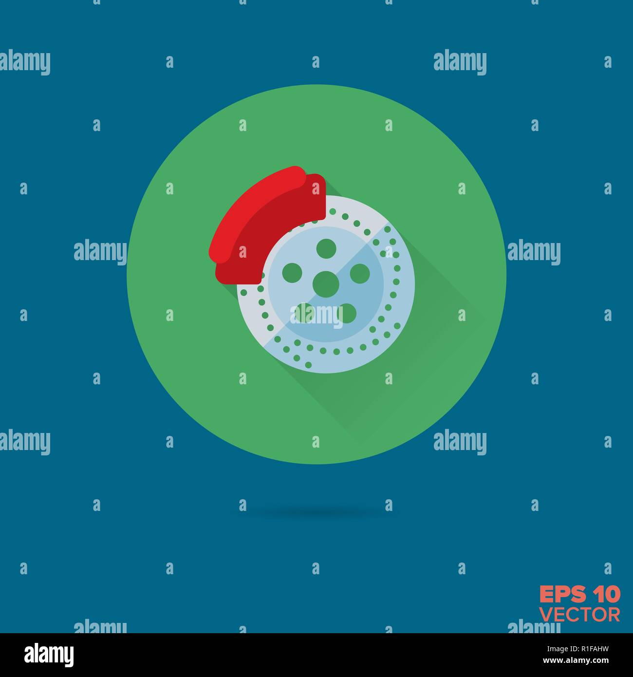 motor vehicle disc brake flat design vector icon Stock Vector Image ...