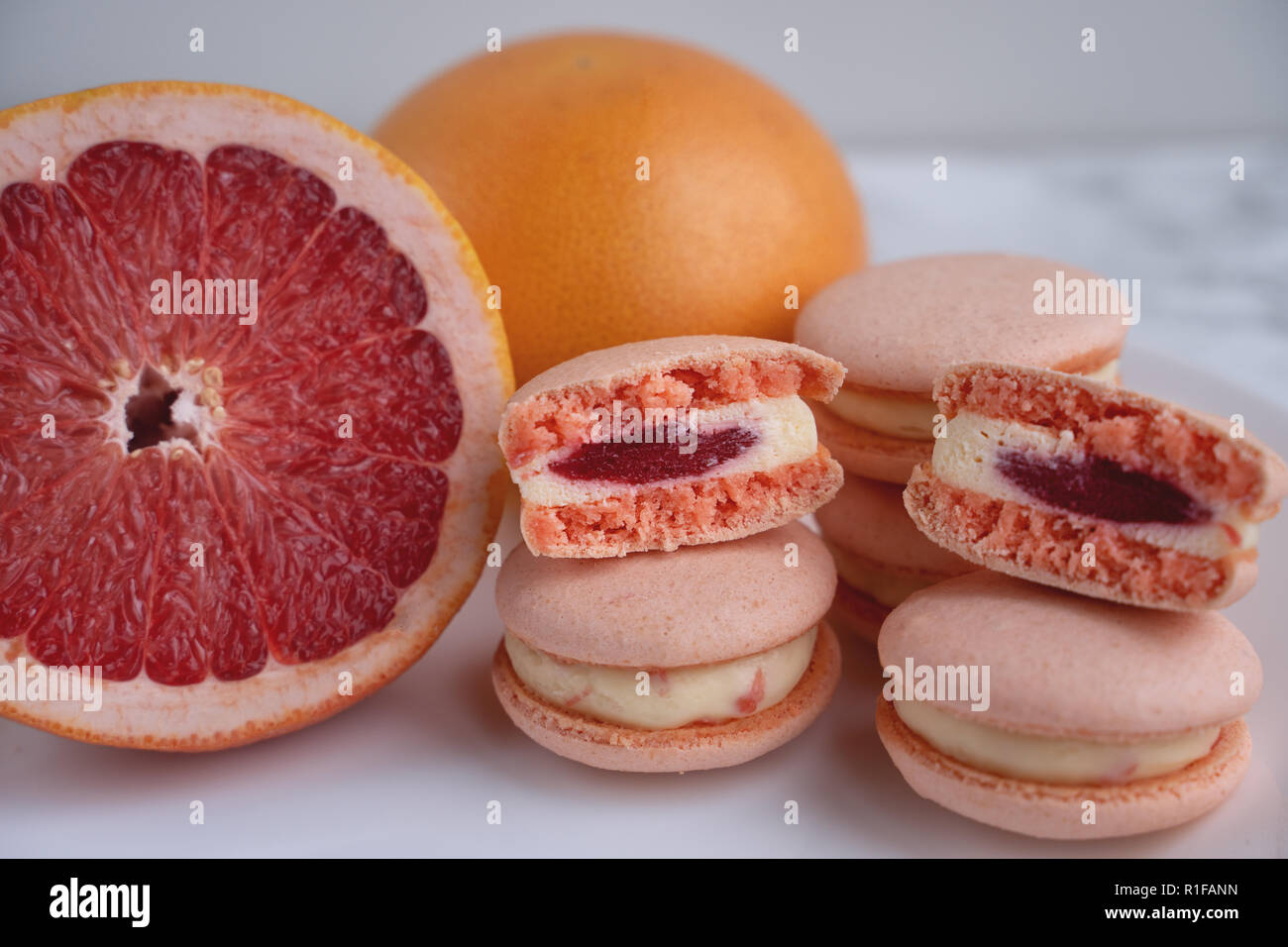 Peanut and chocolate cookies on white background in sun rays Stock ...