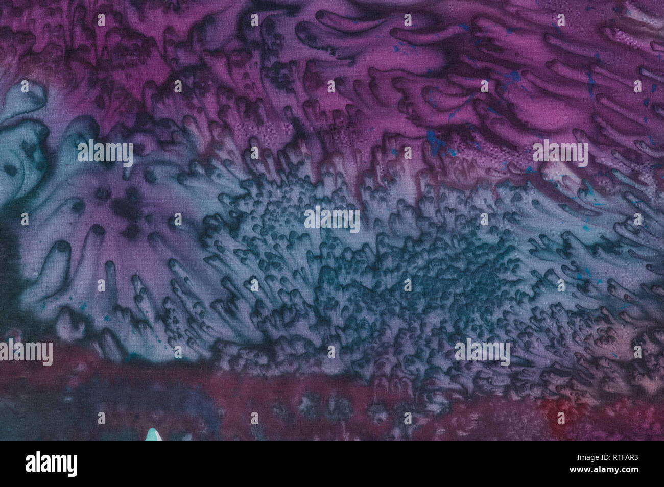Abstraction, turquoise and purple, fragment, hot batik, background ...