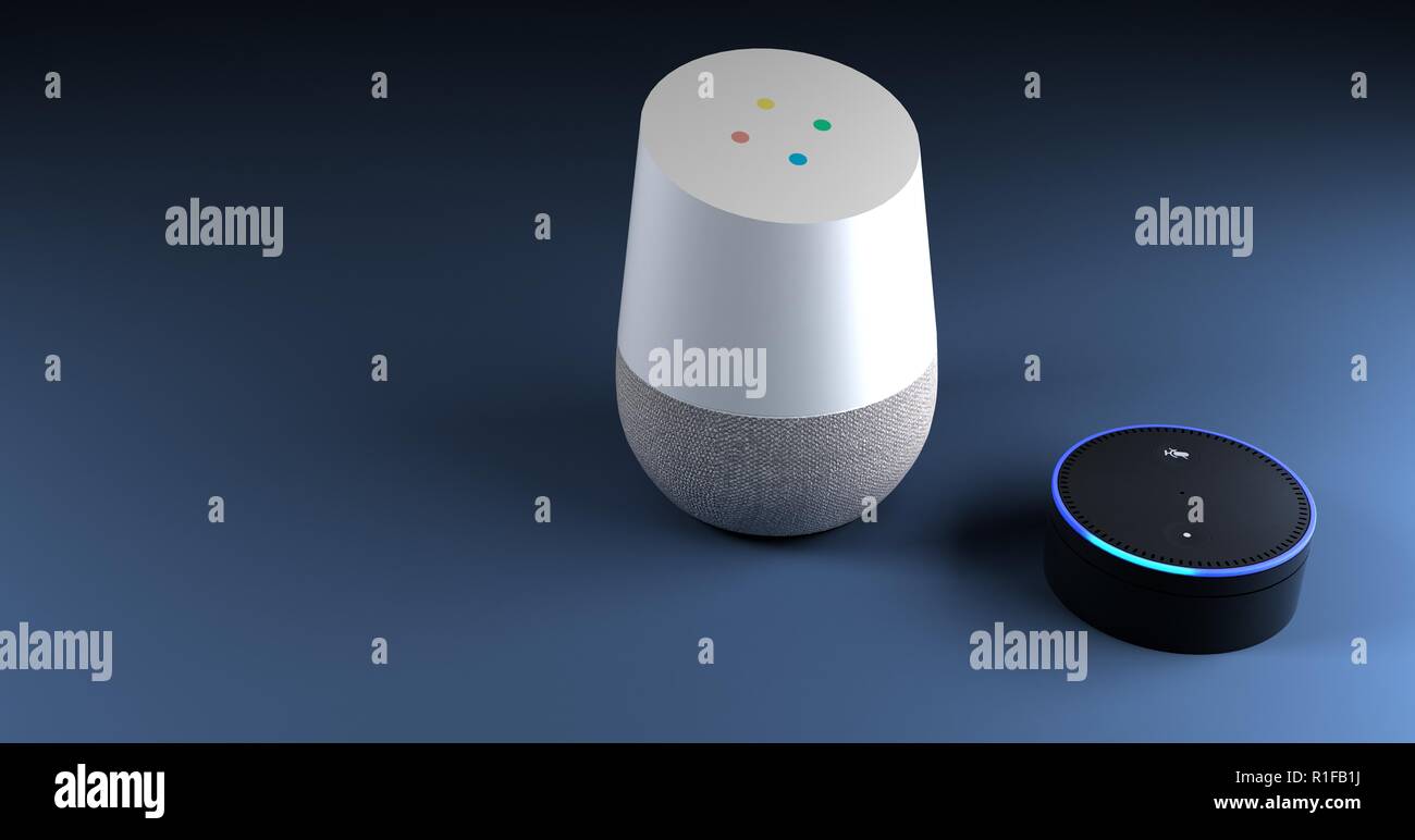 3d rendering of voice recognition system blue backround Stock Photo - Alamy