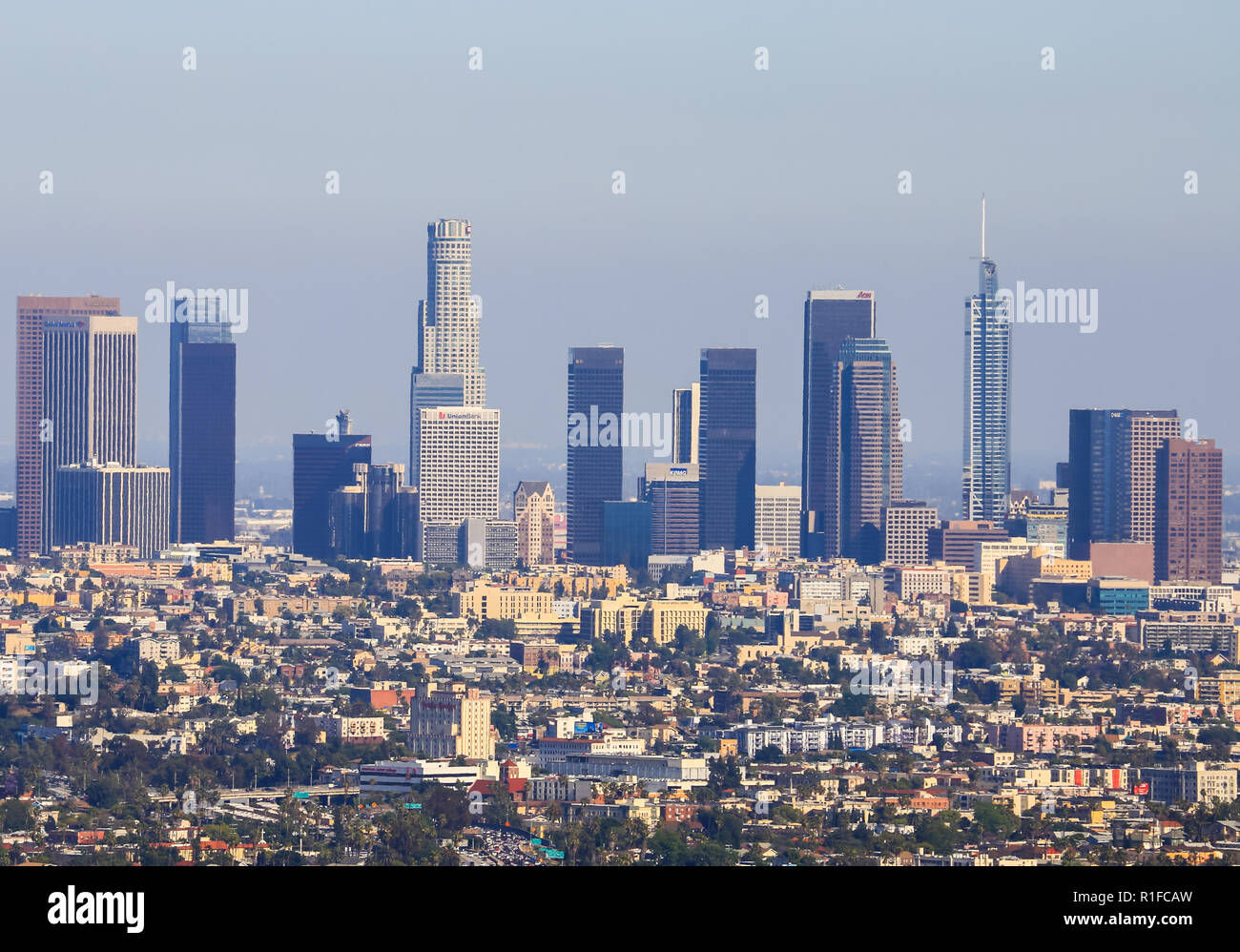 Los Angeles, California, USA - May 28, 2017: View of Los Angeles with ...