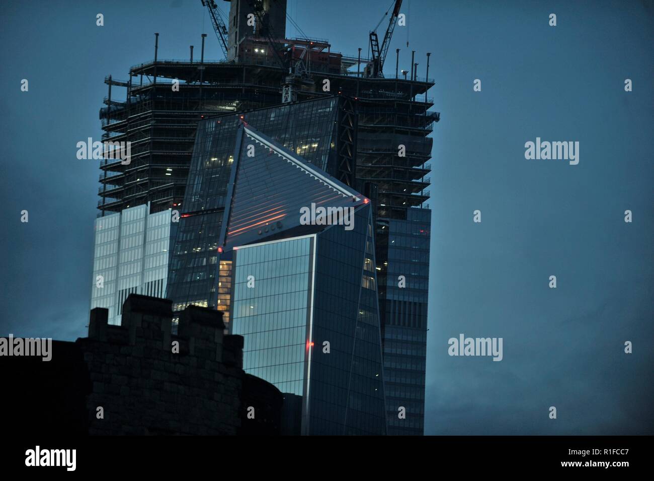 Close up office buildings in London Stock Photo - Alamy