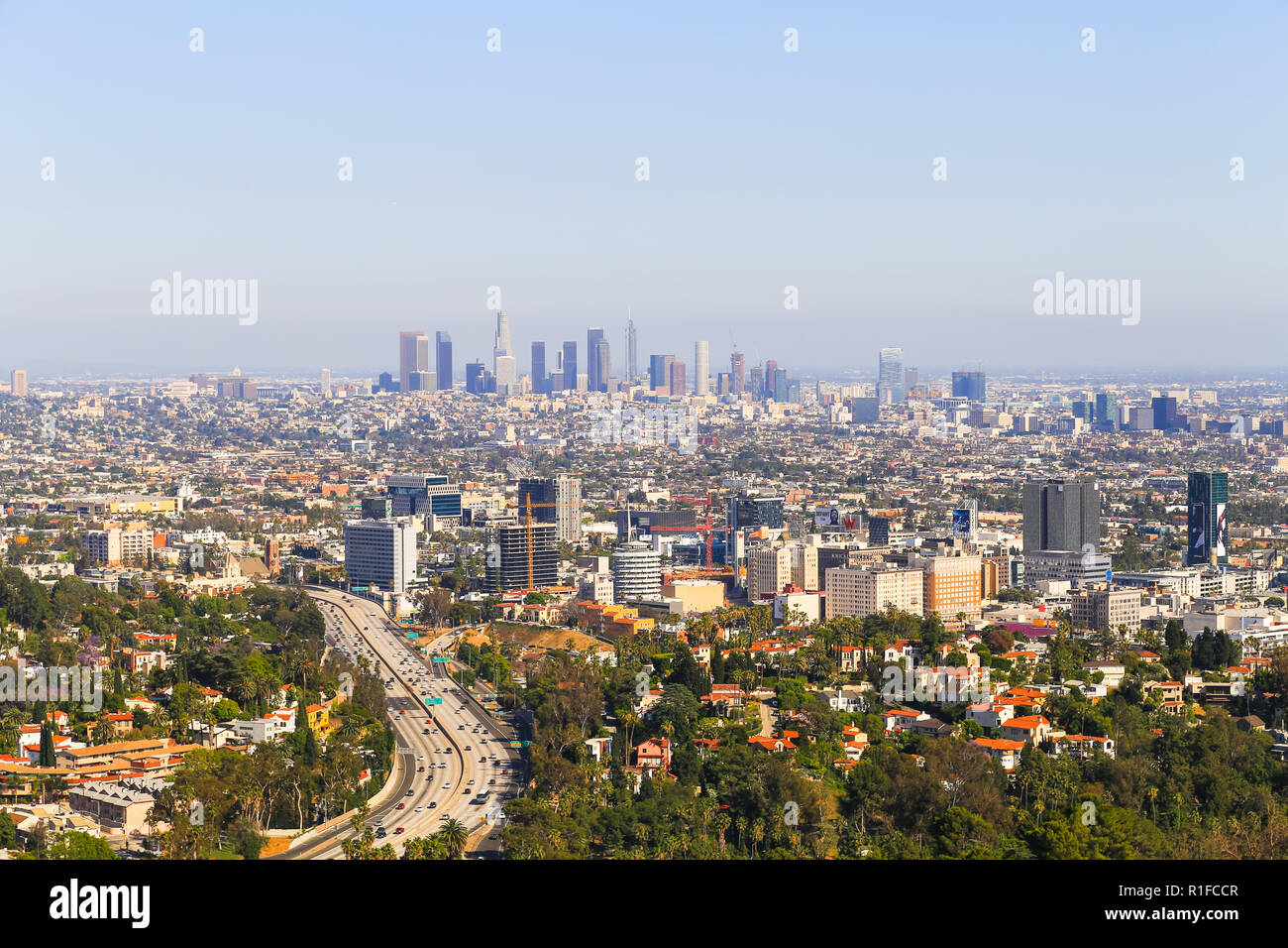 Los Angeles, California, USA - May 28, 2017: View of Los Angeles with ...
