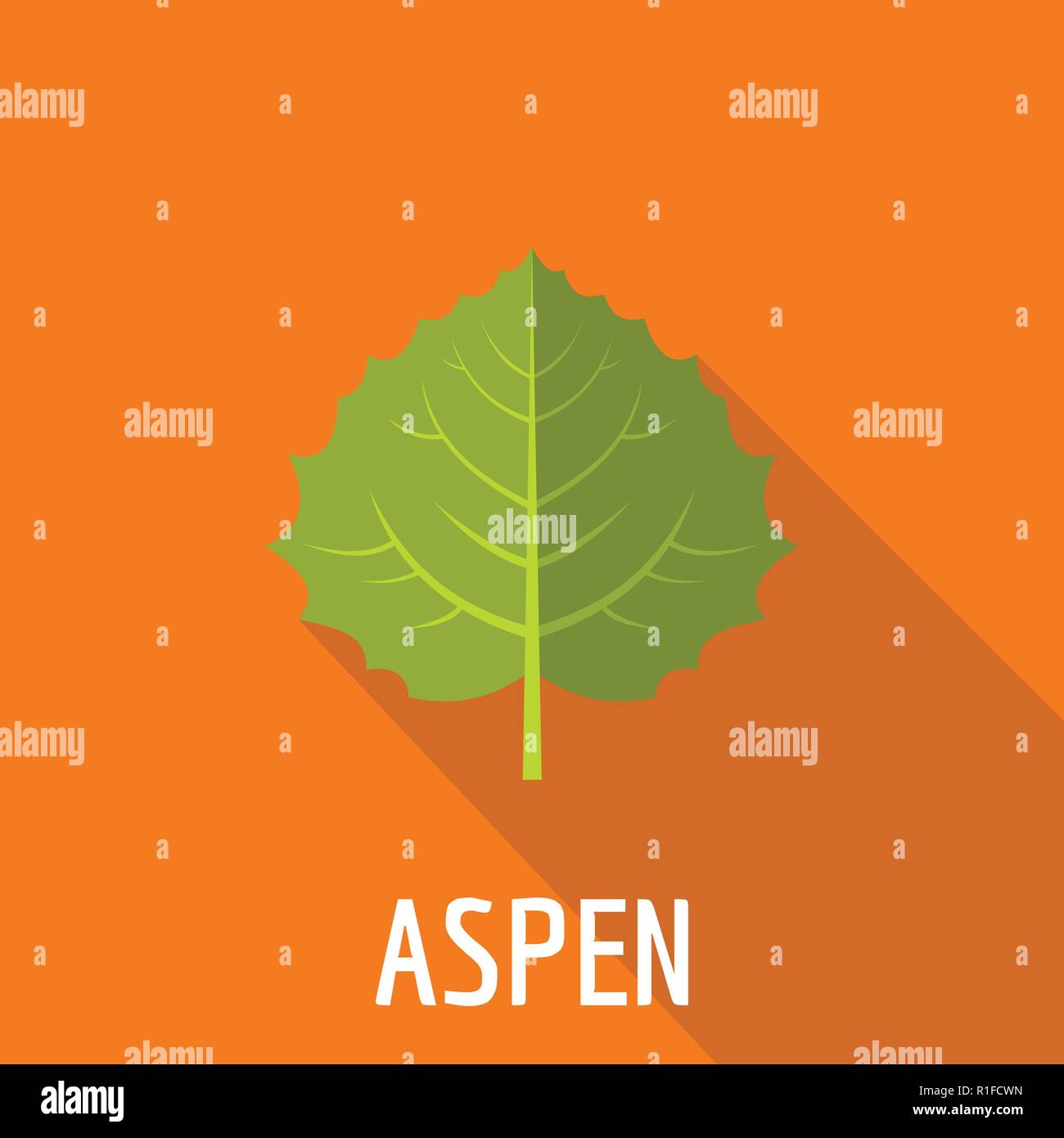 Aspen leaf icon. Flat illustration of aspen leaf vector icon for web ...
