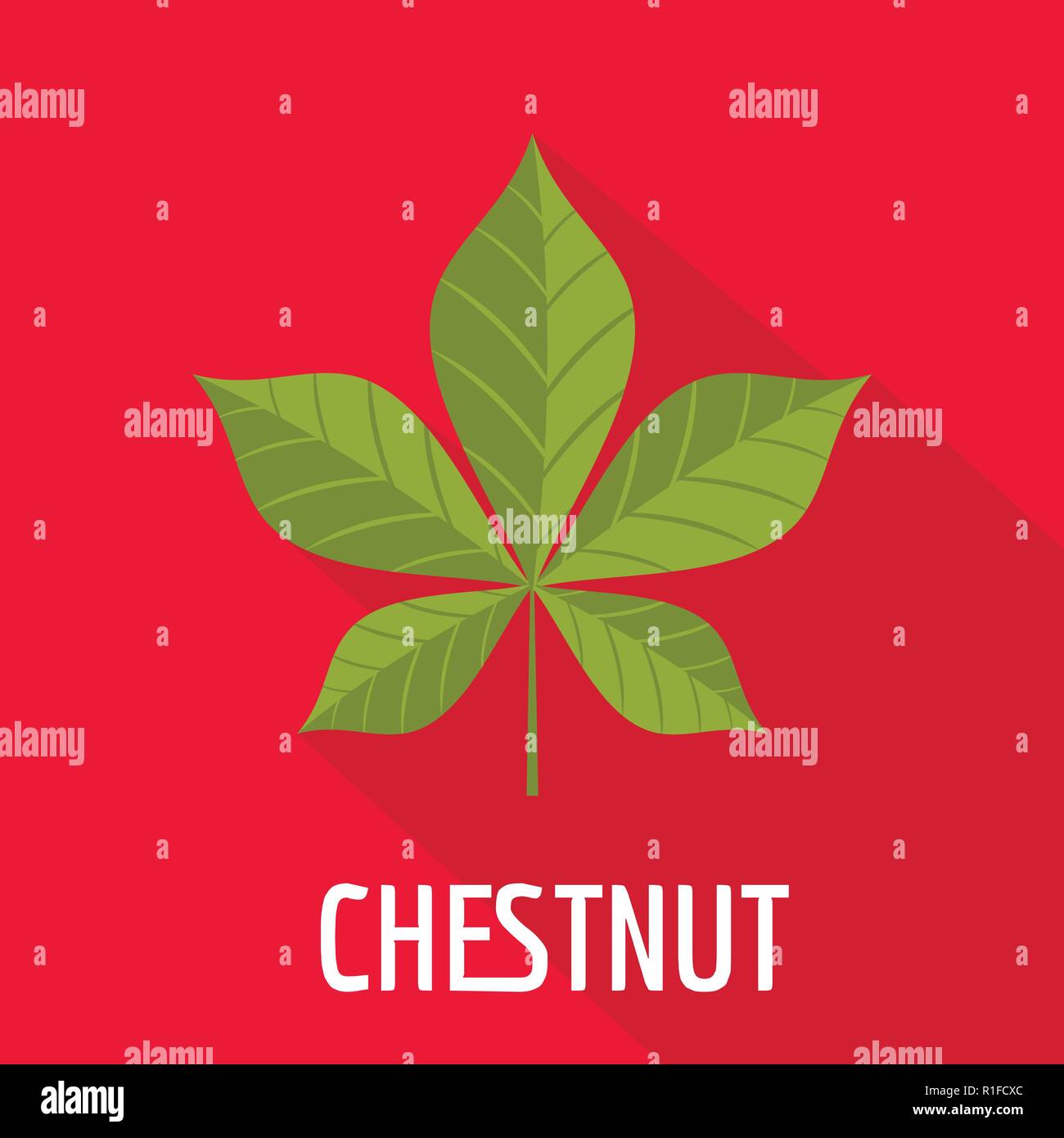 Chestnut leaf icon. Flat illustration of chestnut leaf vector icon for ...