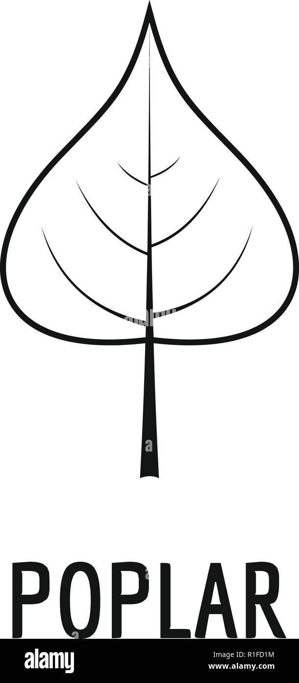 Poplar leaf icon. Simple illustration of poplar leaf vector icon for ...