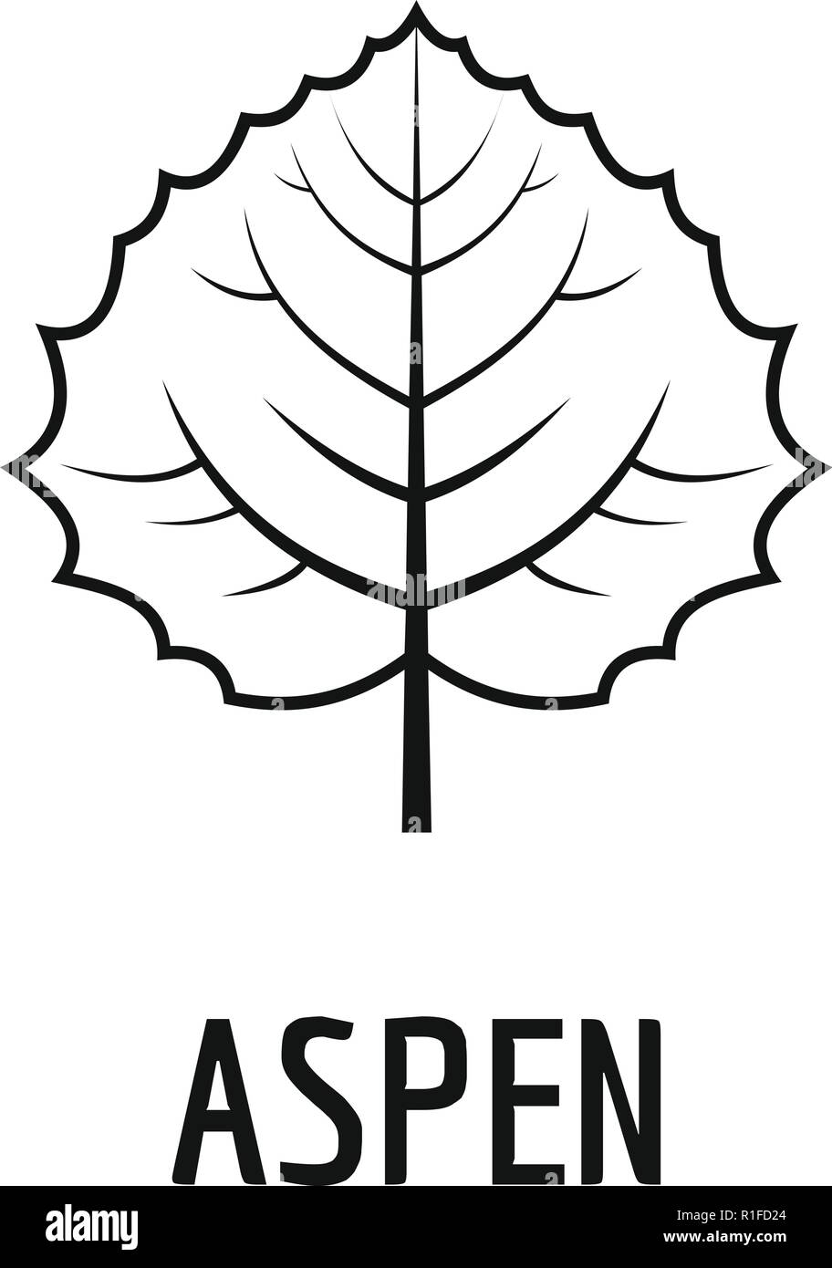 Aspen leaf icon. Simple illustration of aspen leaf vector icon for web ...