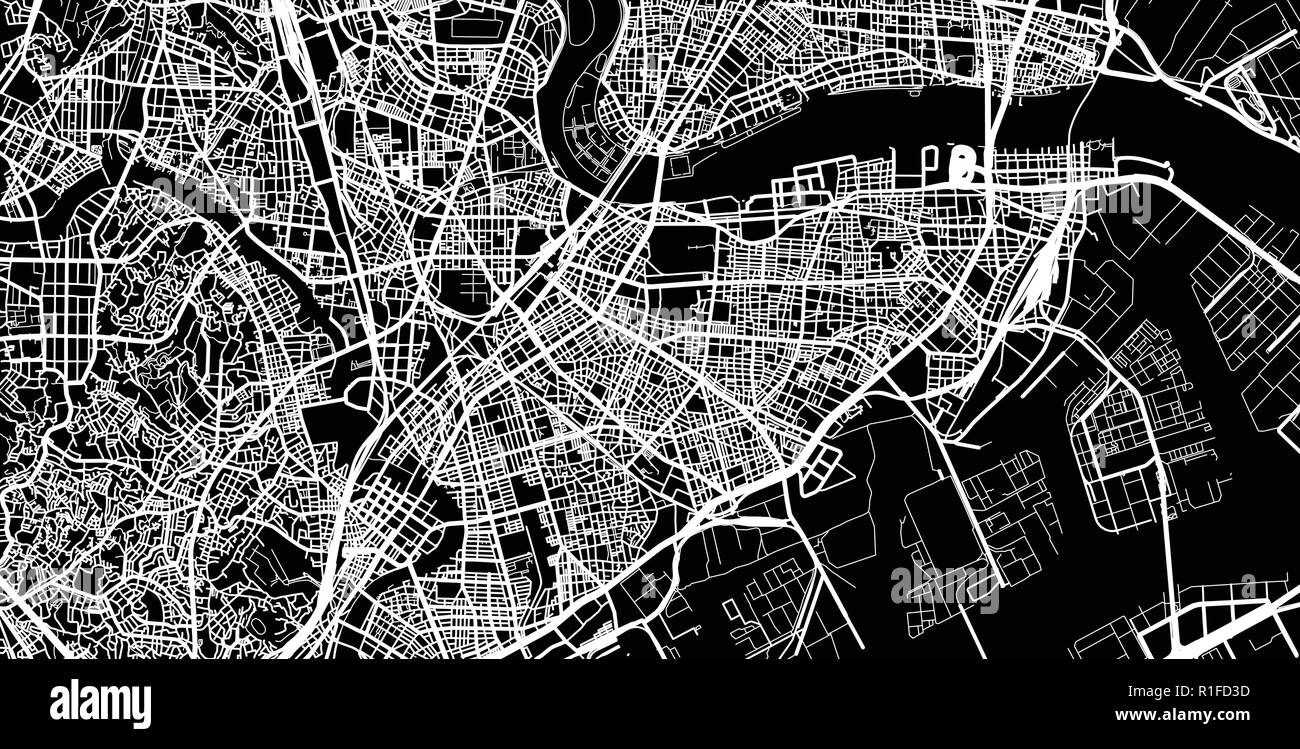 Urban vector city map of Kawasaki, Japan Stock Vector Image & Art - Alamy