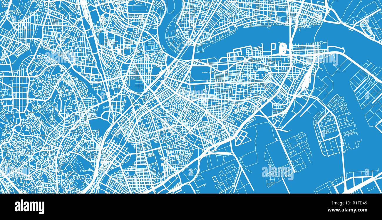 Urban vector city map of Kawasaki, Japan Stock Vector Image & Art - Alamy