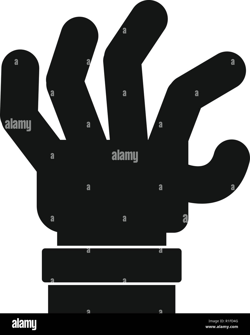 Hand fear icon. Simple illustration of hand fear vector icon for web ...