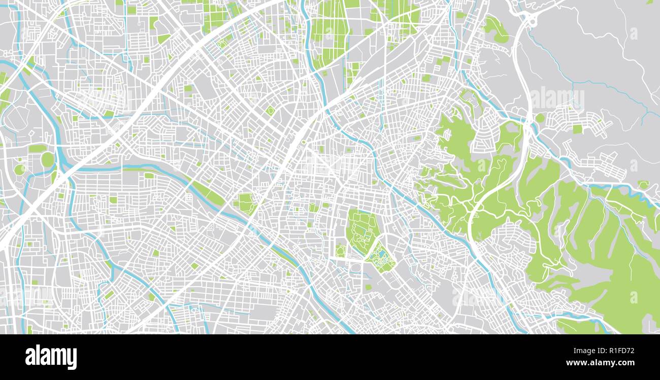 Urban vector city map of Kanazawa, Japan Stock Vector Image & Art - Alamy