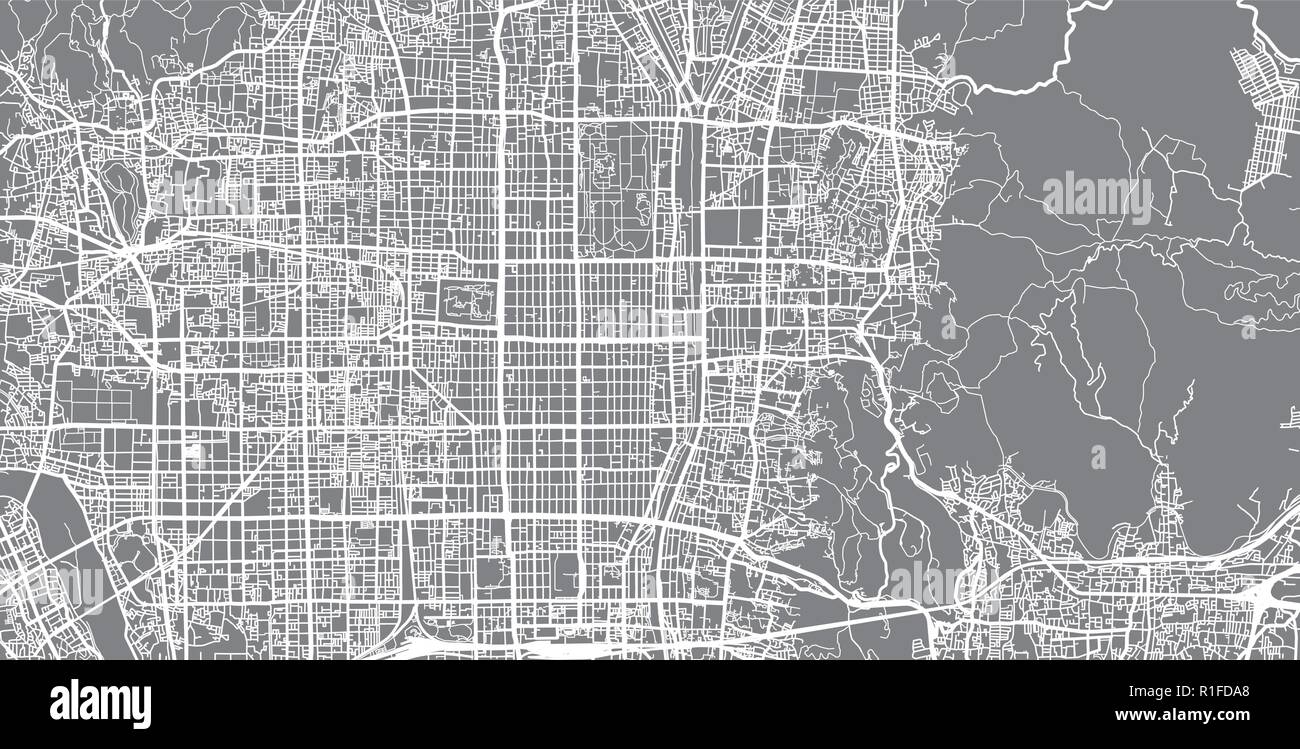 Urban vector city map of Kyoto, Japan Stock Vector Image & Art - Alamy