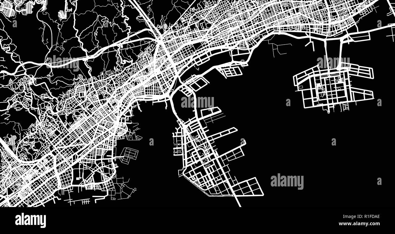 Map Of Kobe Japan Black and White Stock Photos & Images - Alamy