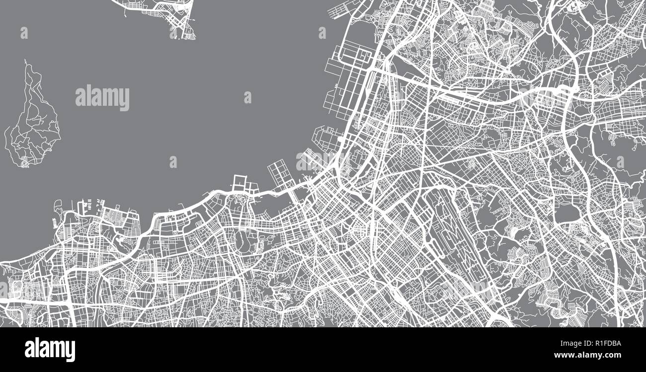 Urban vector city map of Fukuoka, Japan Stock Vector Image & Art - Alamy