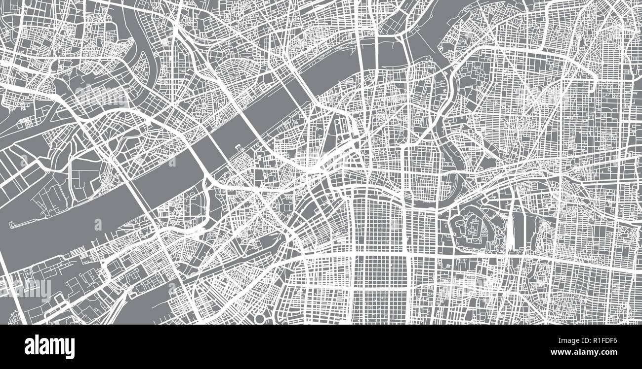 Urban vector city map of Osaka, Japan Stock Vector Image & Art - Alamy
