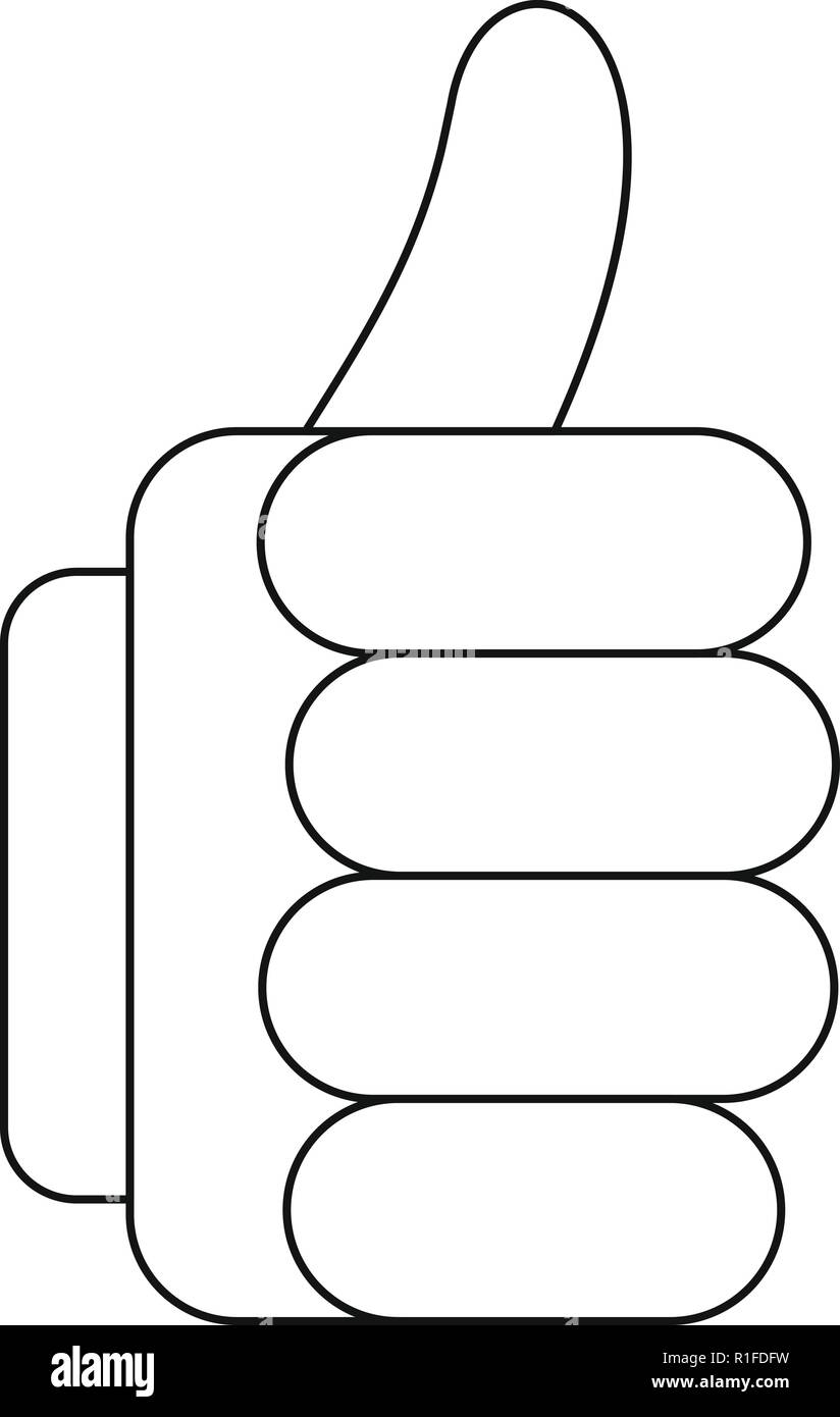 Thumb up icon. Outline illustration of thumb up vector icon for web ...