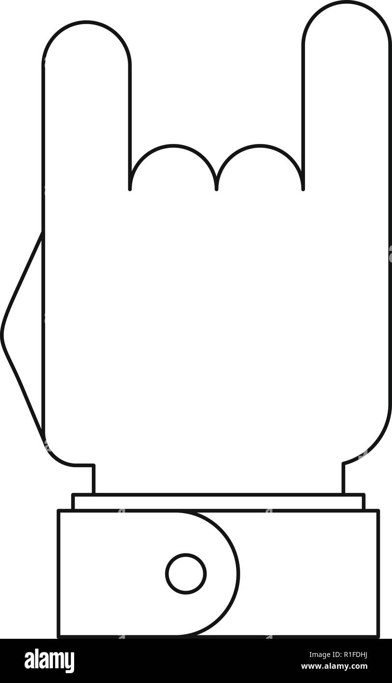 Rock music gesture icon. Outline illustration of rock music gesture ...