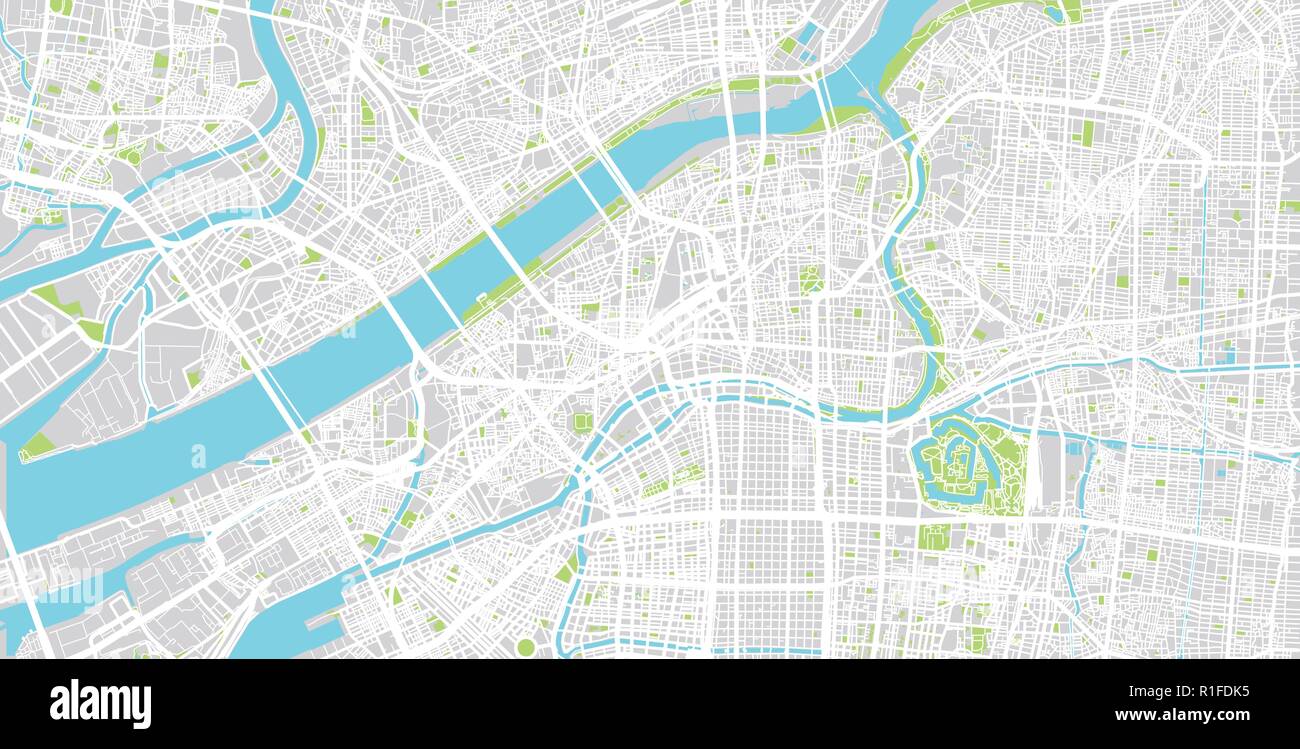 Urban vector city map of Osaka, Japan Stock Vector Image & Art - Alamy