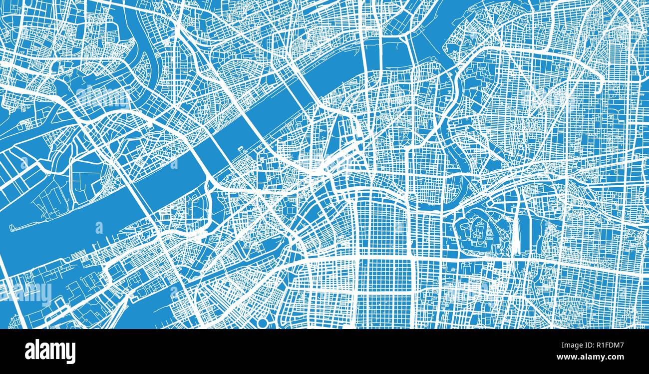 Osaka city aerial Stock Vector Images - Alamy