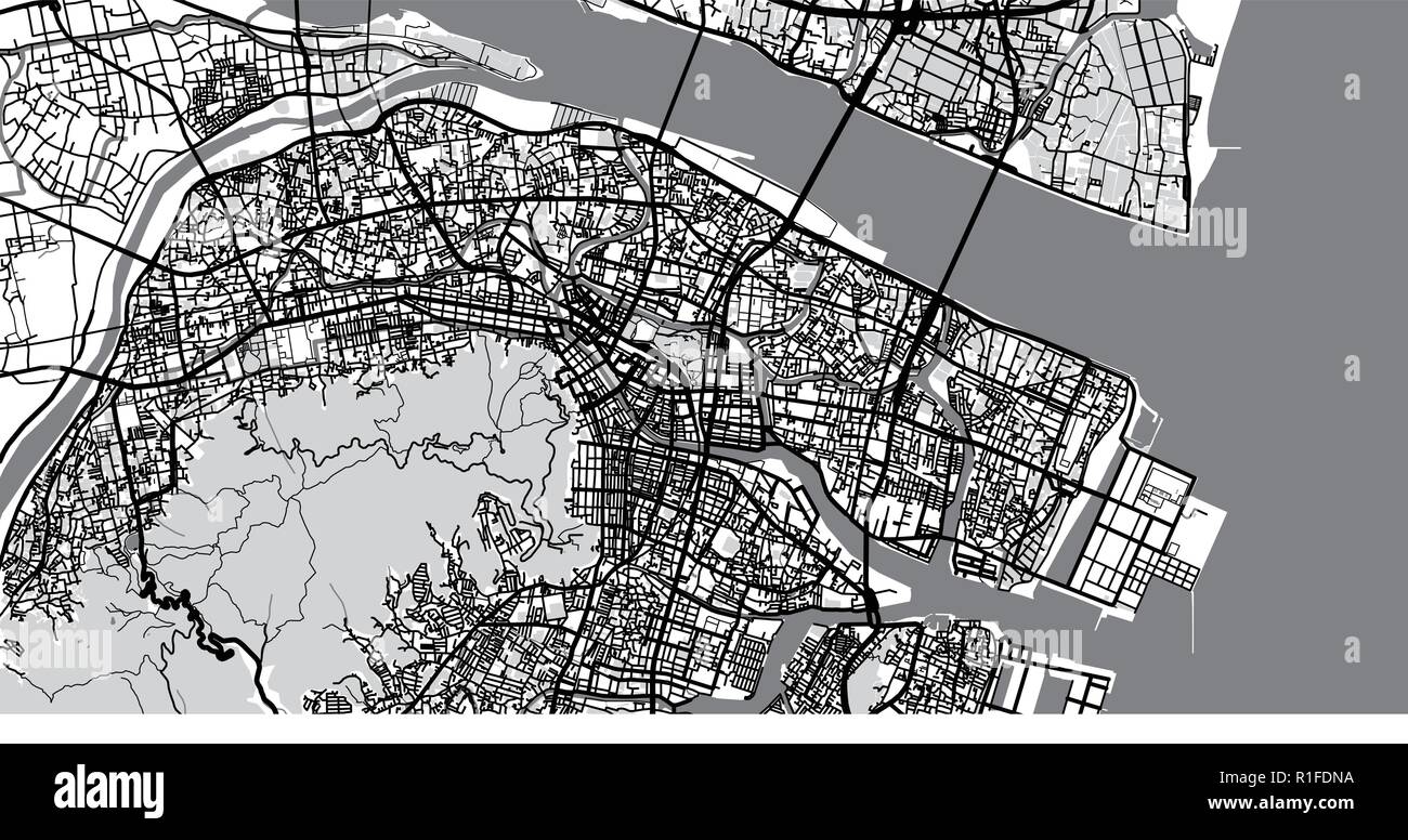 Urban vector city map of Tokushima, Japan Stock Vector Image & Art - Alamy