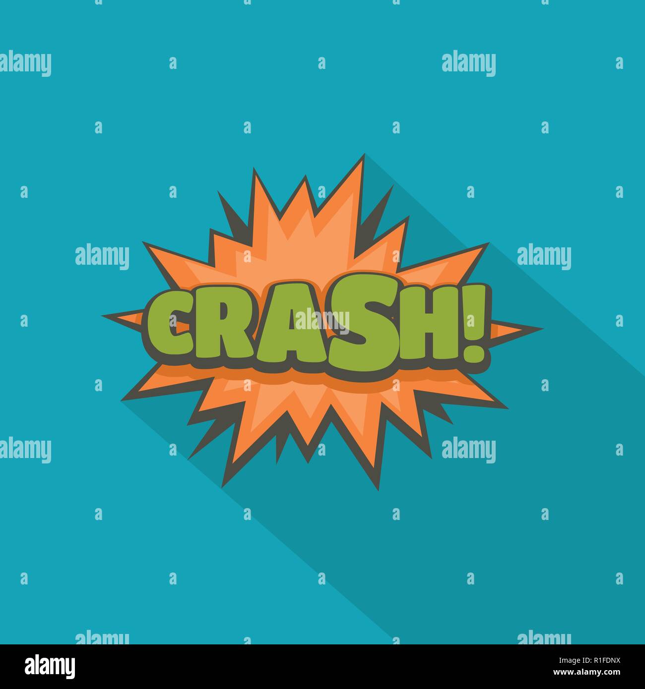 Comic boom crash icon. Flat illustration of comic boom crash vector ...