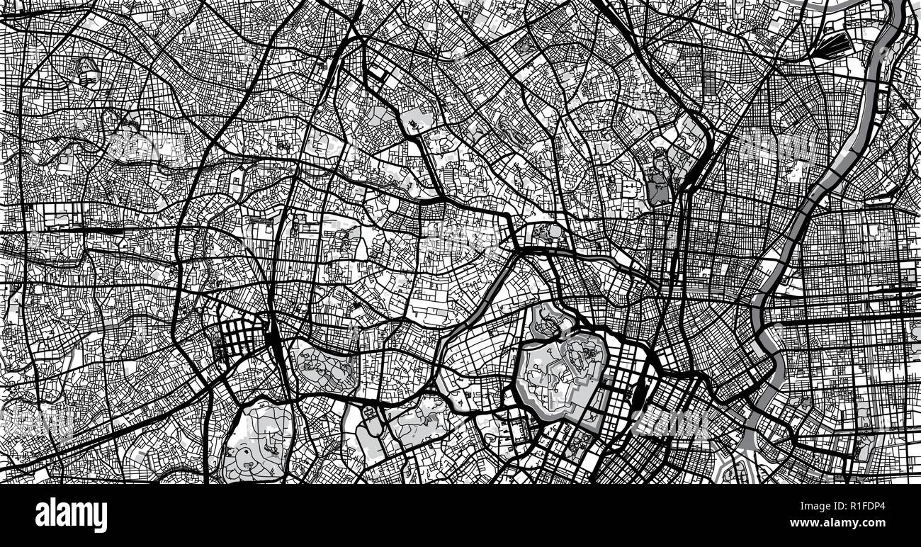 Urban vector city map of Tokyo, Japan Stock Vector Image & Art - Alamy