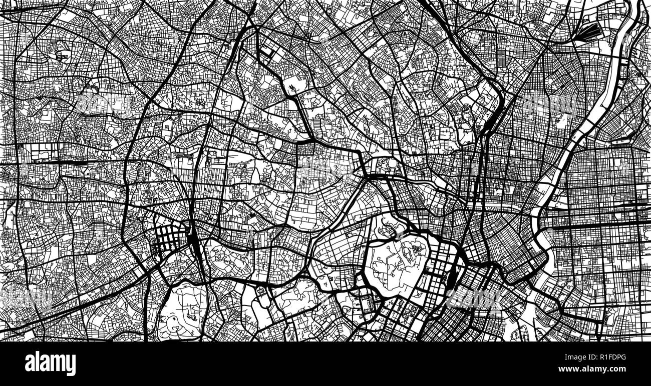 Urban vector city map of Tokyo, Japan Stock Vector Image & Art - Alamy